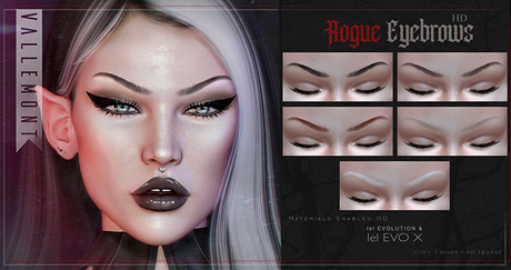 Second Life Marketplace - VALLEMONT - Rogue Eyebrows /LELUTKA Evo & Evo X