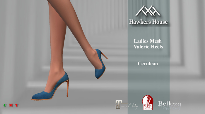 Second Life Marketplace - *HH* Ladies Mesh Valerie Heels Cerulean