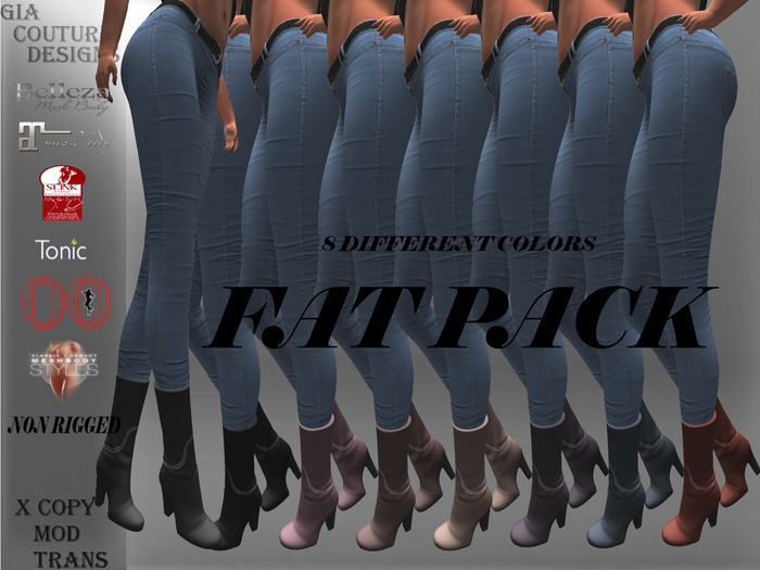 Second Life Marketplace - "GCD" Hannah Mid Calf Boots FAT PACK