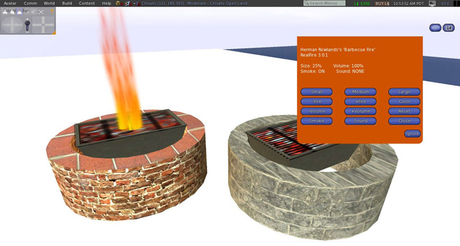 Second Life Marketplace - Stone Barbecue Fire pit (animated)