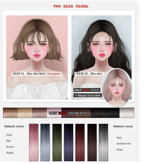 Second Life Marketplace - VCO HAIR _ 01 Shu shu Bob! [Gary]