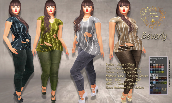 Second Life Marketplace - Nala Design - Updated Beverly Outfit - Mesh ...