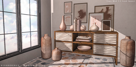 Second Life Marketplace - DISORDERLY. / Modern Living / Cabinet & Bowl