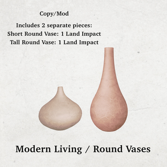Second Life Marketplace - DISORDERLY. / Modern Living / Round Vases