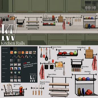 Second Life Marketplace - KraftWork Kitchen Rails . HUD RARE