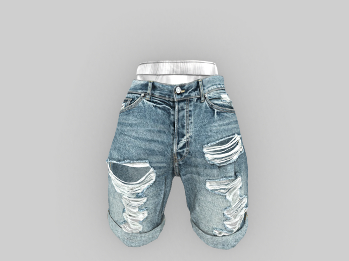 Second Life Marketplace - Ripped Shorts (Limestone) (Aesthetic, Belleza ...