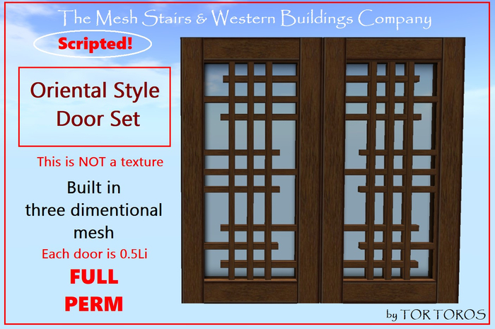 Second Life Marketplace - Oriental Style Door Set.