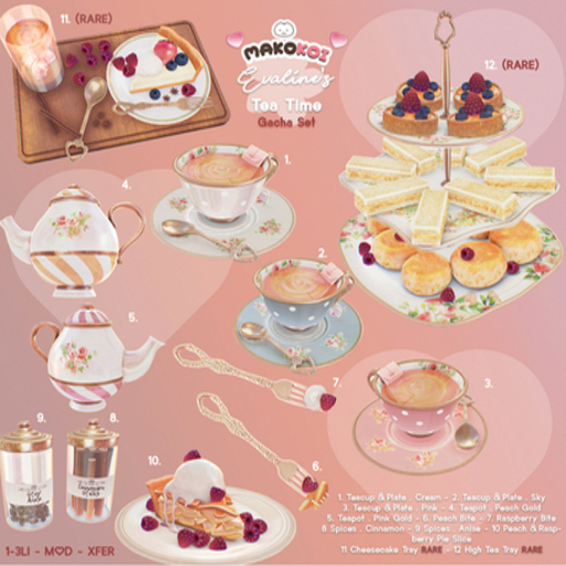 Second Life Marketplace - Makokoi . Evaline's Tea Time. 5. Teapot ...