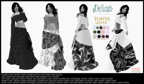 Second Life Marketplace - DEMO - TONYA OUTFIT - DELICATT COUTURE