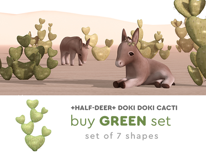 Second Life Marketplace - +Half-Deer+ Desert Doki Doki Cactus [Green]