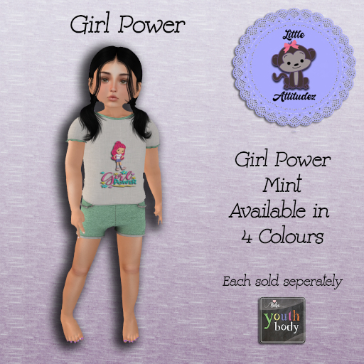 Second Life Marketplace - * L.A * Girl Power Green Youth Outfit