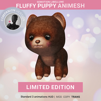 Second Life Marketplace - SEmotion Libellune Fluffy Puppy Animesh LIMITED