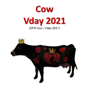 Second Life Marketplace - DFS Cow - Vday 2021 (Texture)