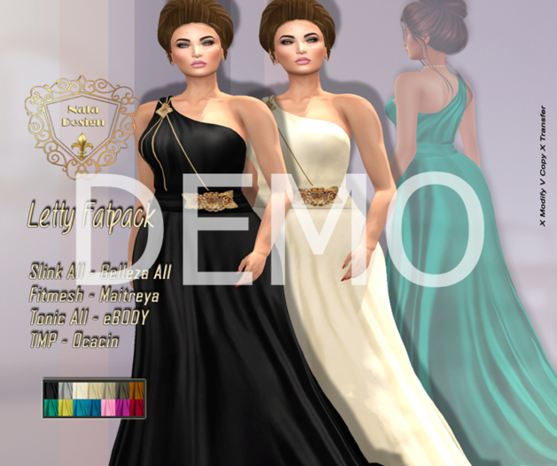 Second Life Marketplace - DEMO - Nala Design - Letty Gown - Mesh Bodies