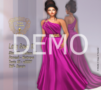 Second Life Marketplace - DEMO - Nala Design - Letty Gown - Mesh Bodies