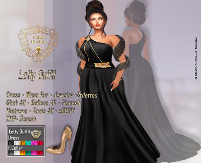 Second Life Marketplace - Nala Design - Letty Gown Outfit Updated ...
