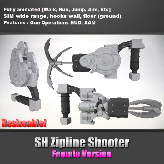 Second Life Marketplace - SH Zipline Shooter (Female Version)
