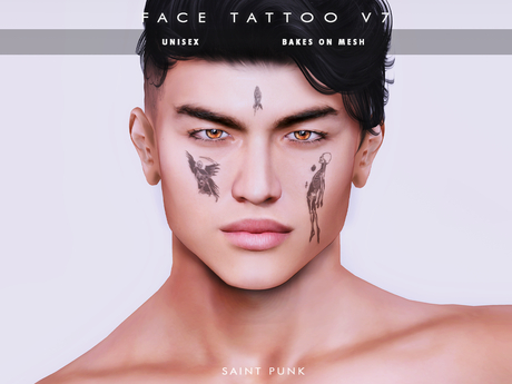 Second Life Marketplace - [Saint Punk] - Face Tattoo v7 (UNISEX) (BOM)