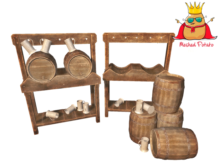 Second Life Marketplace - Meshed Potato - Double Barrel Stand - Full ...