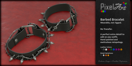 Second Life Marketplace - Pixel Art - Barbed Bracelet DEMO