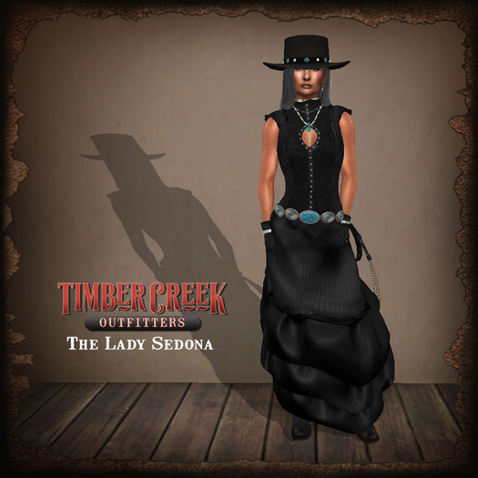 Second Life Marketplace - [Timber Creek] Lady Sedona Ensemble-Black