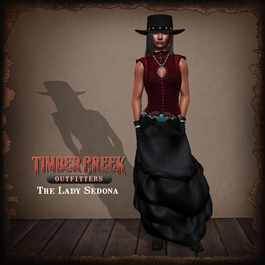 Second Life Marketplace - [Timber Creek] Lady Sedona Ensemble-Red