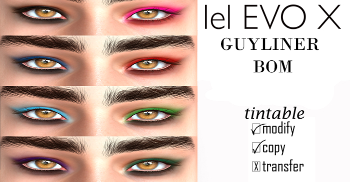 Second Life Marketplace - AutumN-Guyliner BOM for EVO X MALE HEAD