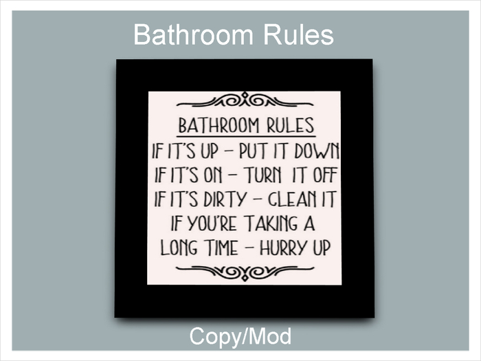 Second Life Marketplace - *CC* Bathroom Rules