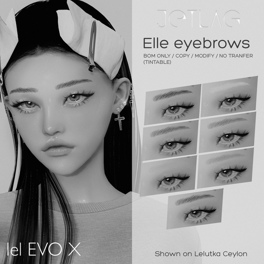 Second Life Marketplace - JETLAG - Elle eyebrows Lelutka EvoX DEMO