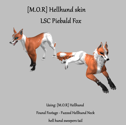 Second Life Marketplace - [M.O.R] hellhund : LSC piebald fox mod