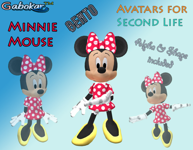 Second Life Marketplace - COMPLETE AVATAR - MINNIE MOUSE (BENTO)