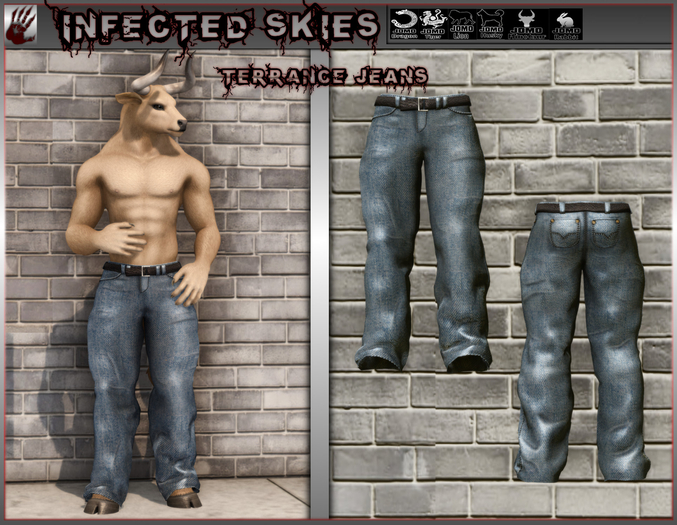 Second Life Marketplace - *IS* Terrance Jeans Furry 2 Blue