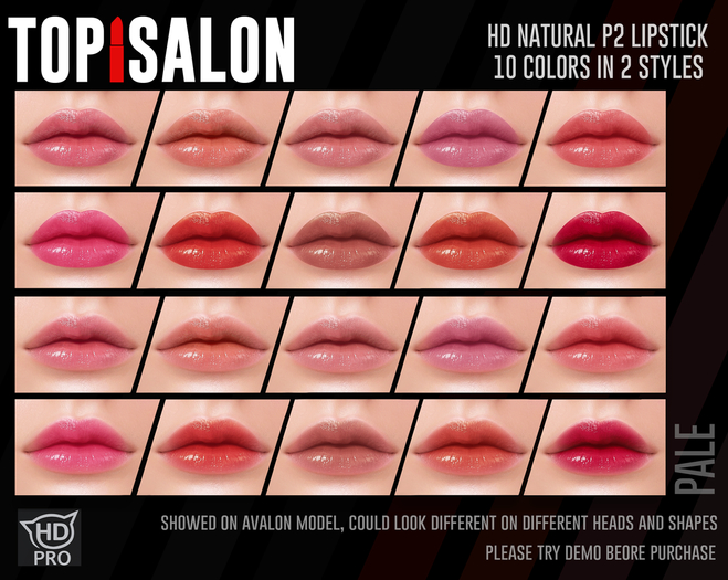 Second Life Marketplace - TOP1SALON - HD NATURAL P2 LIPSTICK (Catwa HD ...