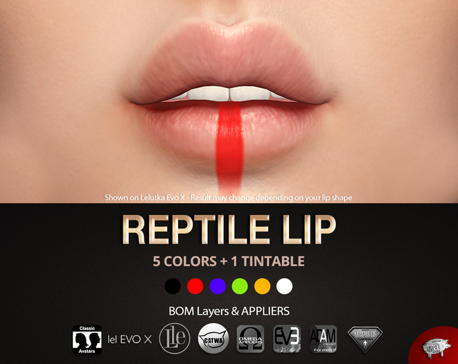 Second Life Marketplace - Mad' - Reptile Lip [APPLIERS + LAYERS]