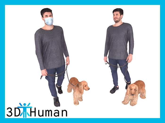 Second Life Marketplace - 3D Human - Social Distancing Man with Dog ...
