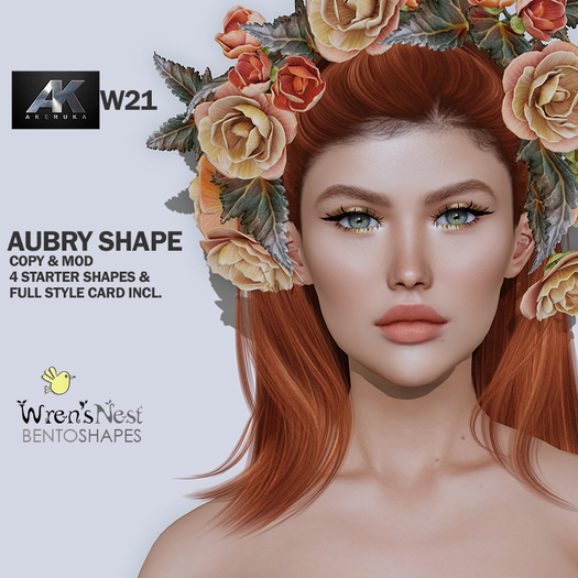 Second Life Marketplace - { wren's nest } Aubry Shape for AK Advanced W21