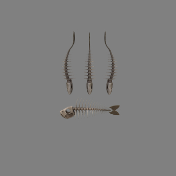 Second Life Marketplace - Aquatica Mesh - AM024859 Skelly Fish Set