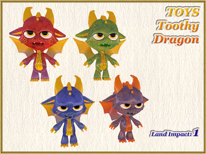 Second Life Marketplace - TOYS - Toothy Dragon (1 LI) (Full perm)