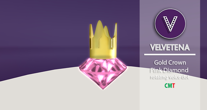 Second Life Marketplace - .::velvetena::. Gold Crown Pink Diamond Voice ...