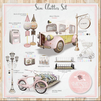 Second Life Marketplace - Bad Seed - Sim Clutter Bus Stop Sign - Cute