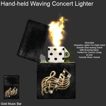 Second Life Marketplace - Waving Zippoe Concert Lighter (Boxed) GOLD ...