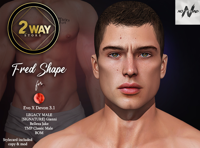 Second Life Marketplace - 2WAY - Fred Shape for Lelutka Evo X DEVON ...
