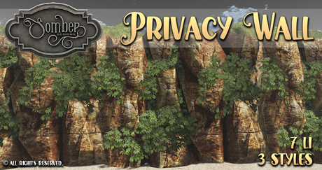 Second Life Marketplace - Privacy Wall - With Foliage & Three Different ...