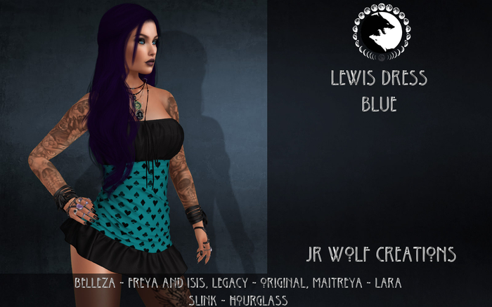 Second Life Marketplace - Lewis Dress Blue ADD ME (JR Wolf Creations)