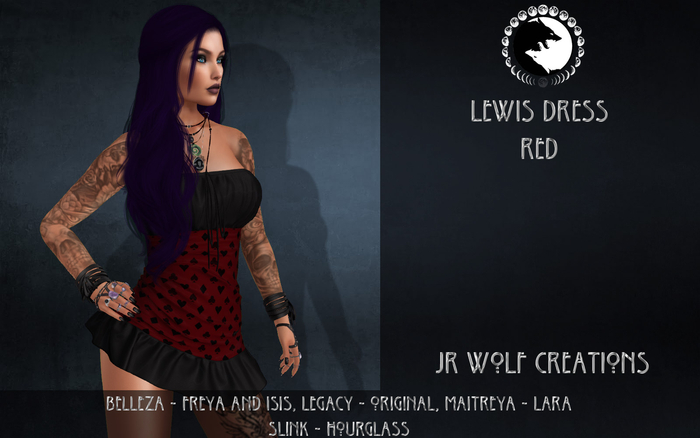 Second Life Marketplace - Lewis Dress Red ADD ME (JR Wolf Creations)