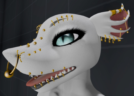 Second Life Marketplace - [XYL] - [NSH] Cerberus Selachi Piercings V2 - Kit