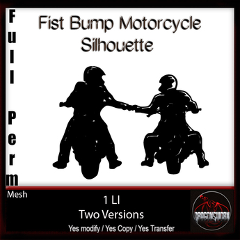 Second Life Marketplace - Full Perm Fist Bump Motorcycle Silhoutte