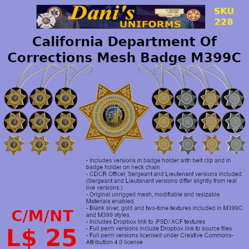 Second Life Marketplace - California Department of Corrections Mesh ...