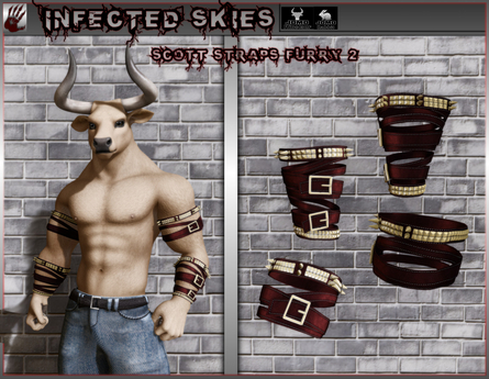 Second Life Marketplace - *IS* Scott Straps Furry 2 Red