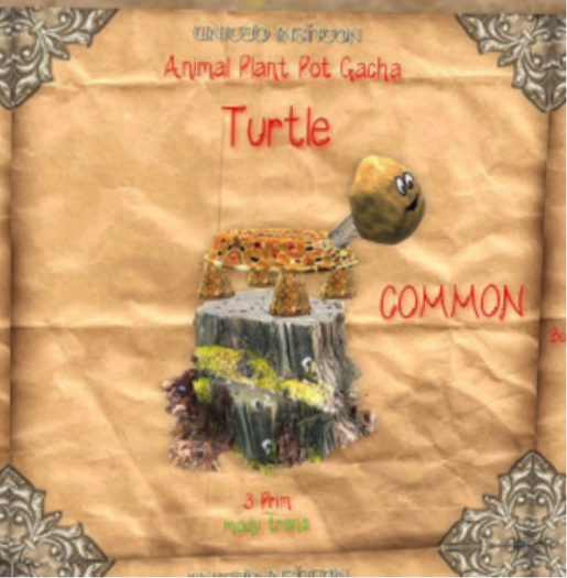 Second Life Marketplace - *UI* Turtle Animal Plant Pot Gacha COMMON